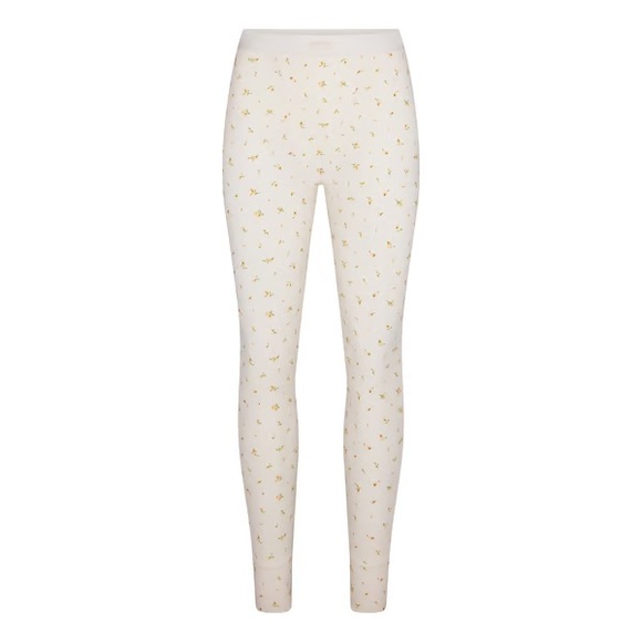 SKIMS | Pants & Jumpsuits | Skims White Floral Print Leggings | Poshmark